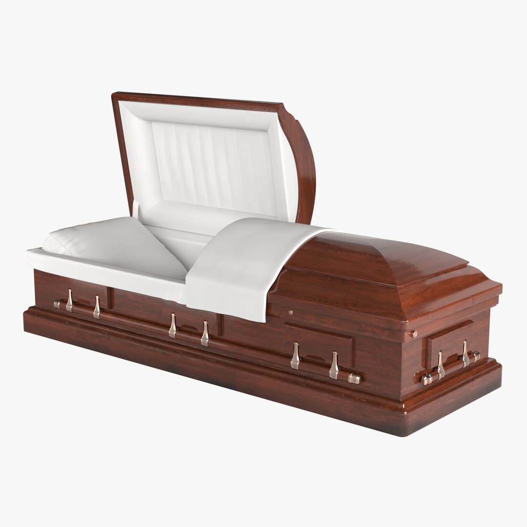 Opened Wooden Funeral Coffin 3D - TurboSquid 1998460