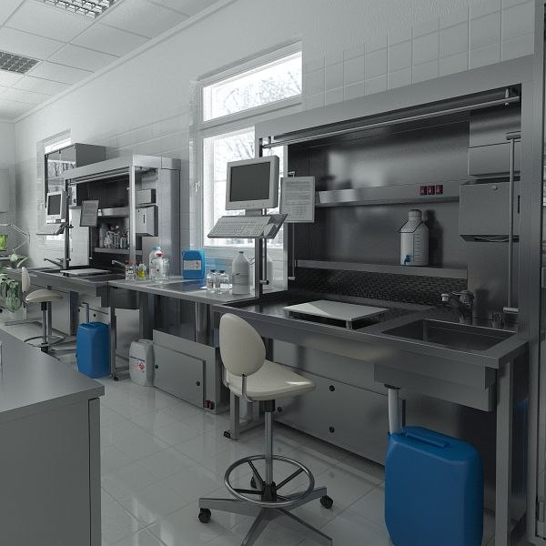 3d scene laboratory equipment hd model