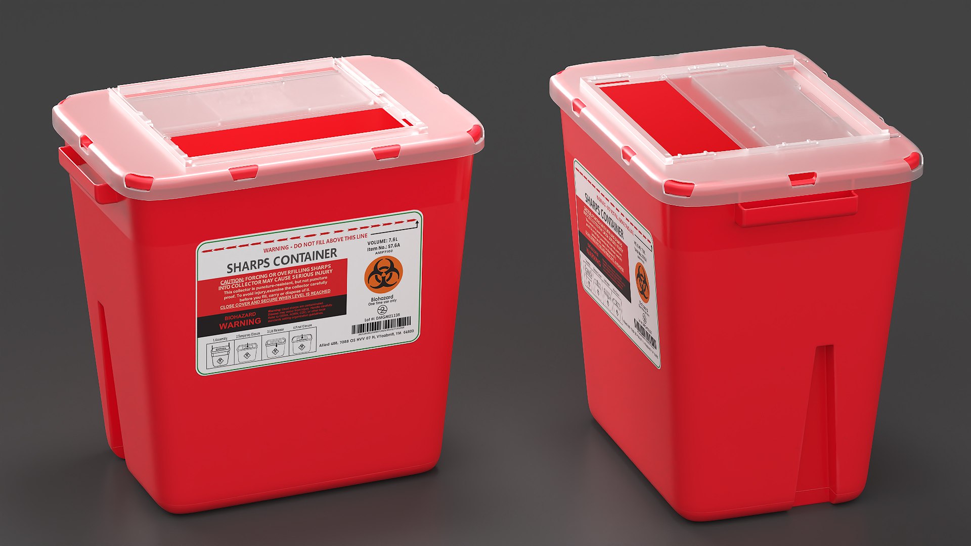 3D Medical Waste Disposal Container Open Model - TurboSquid 2319927