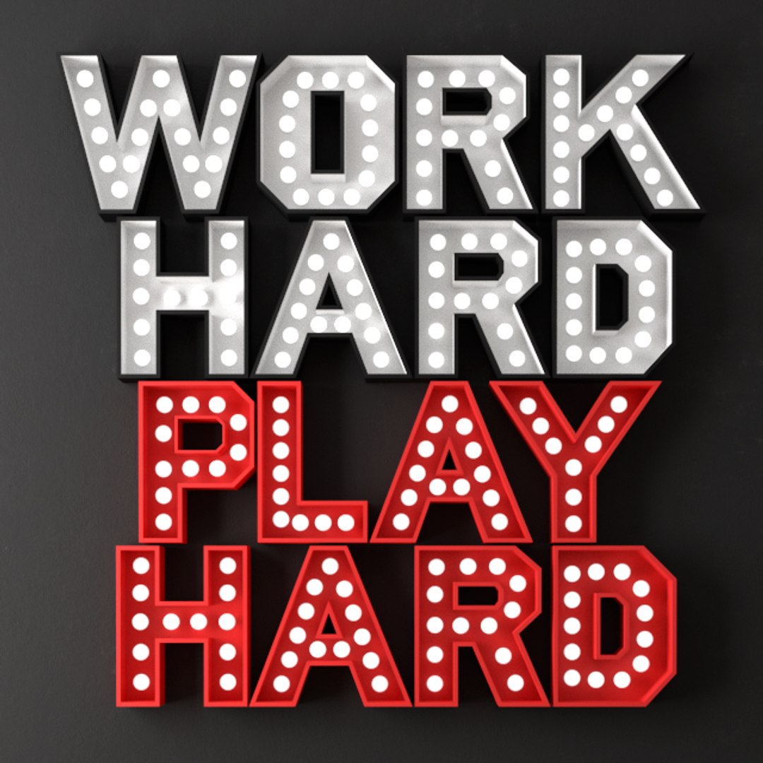 Luminous Letters Work Hard 3ds