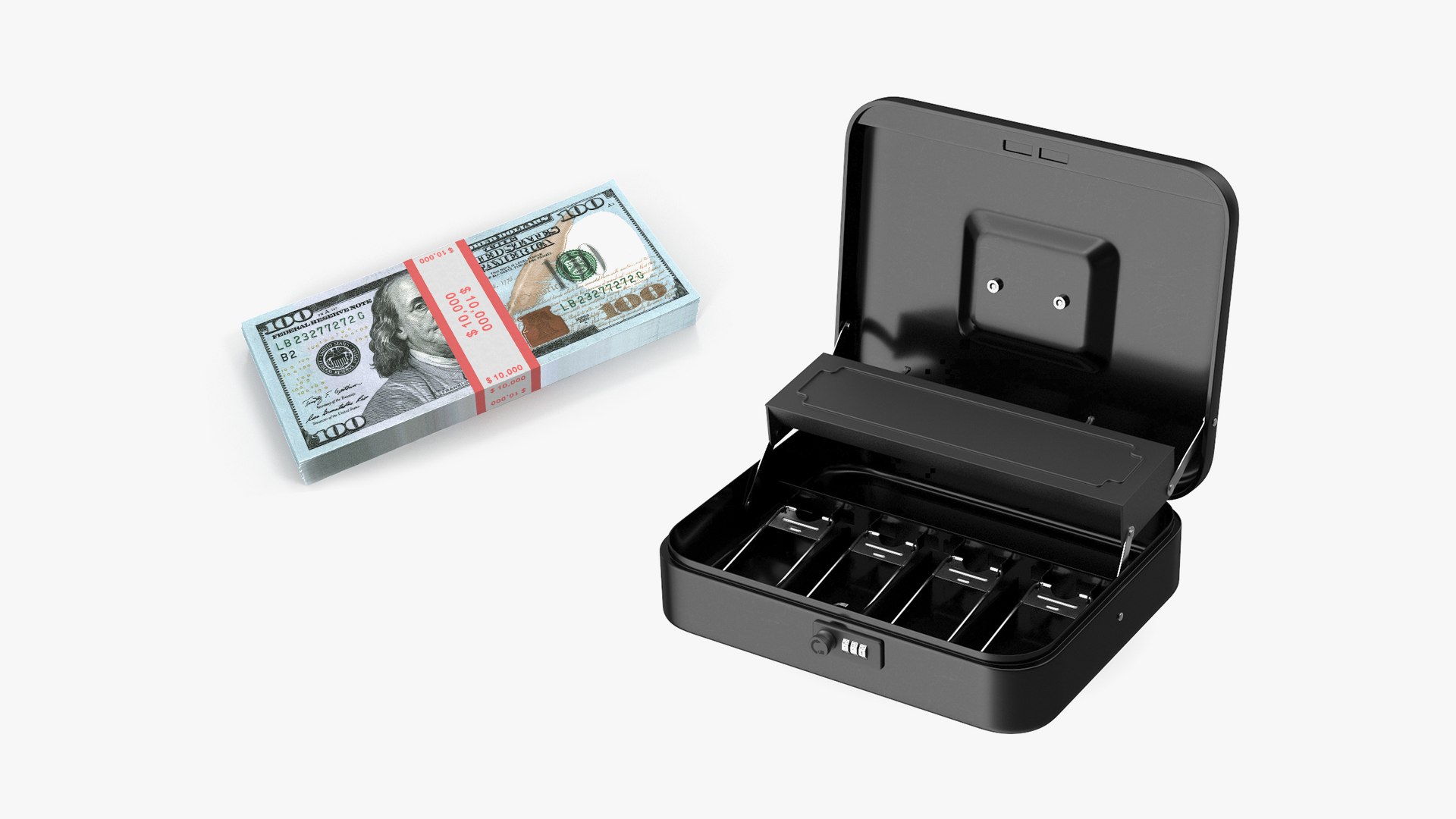 Rigged Cash Box With Dollar Banknotes Collection 3D Model - TurboSquid ...