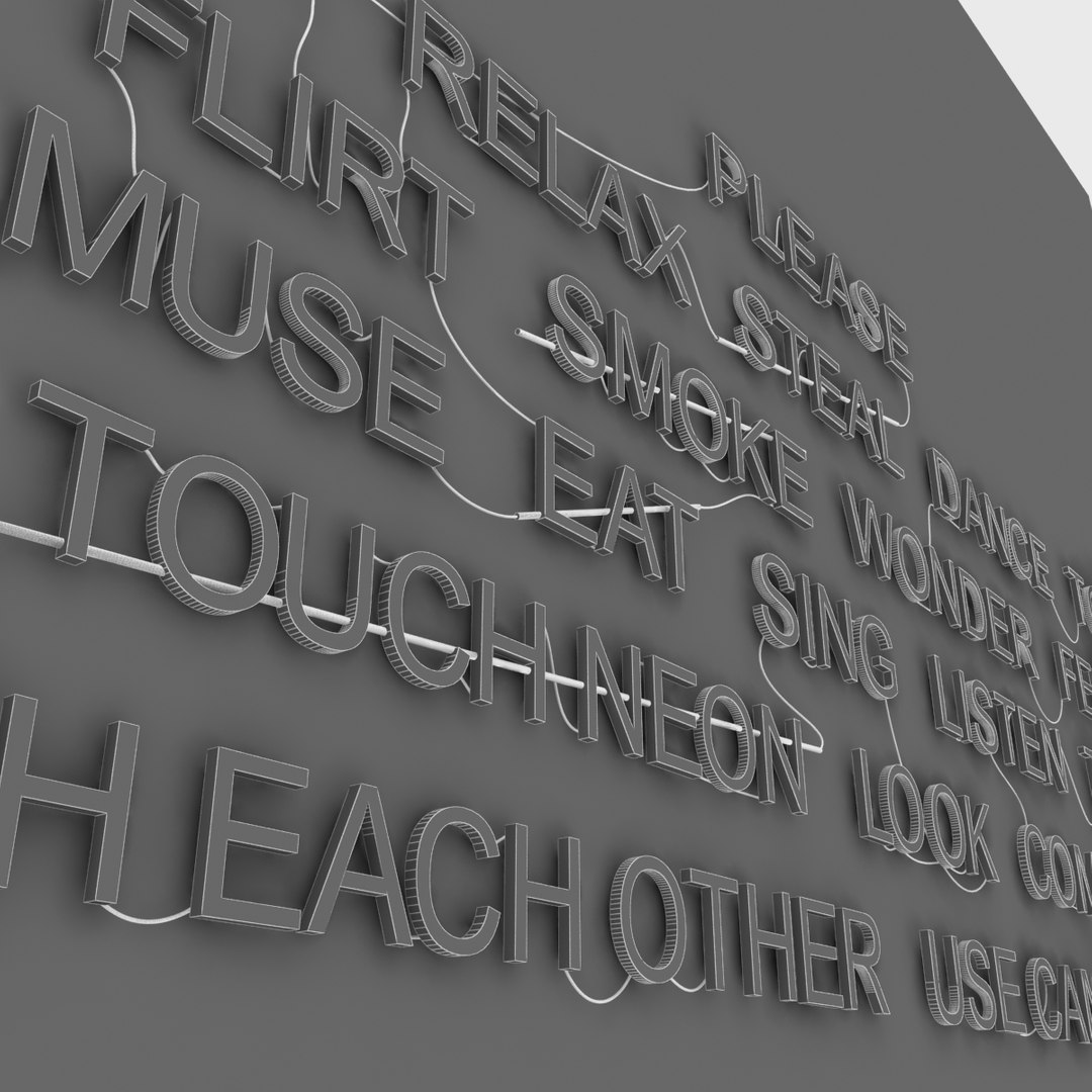 Text Sculpture Light Neon 3D Model - TurboSquid 1269335