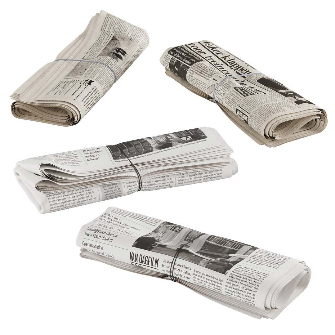 Folded Stack Newspaper Model - TurboSquid 1558622