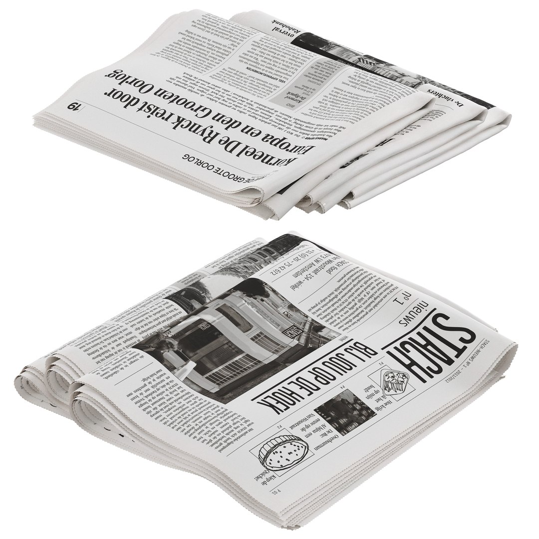 Folded Stack Newspaper Model - TurboSquid 1558622