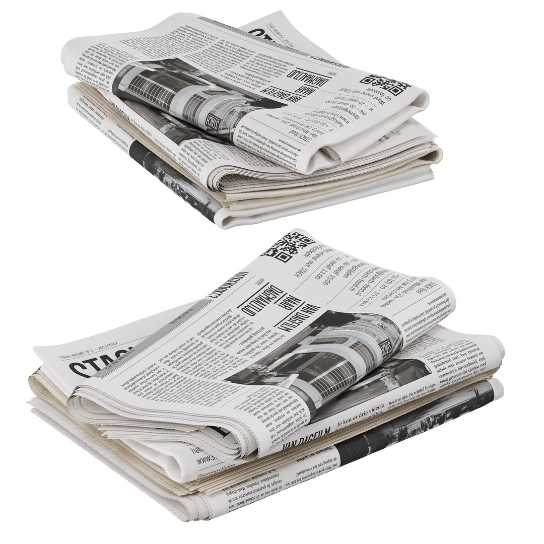 Folded Stack Newspaper Model Turbosquid 1558622