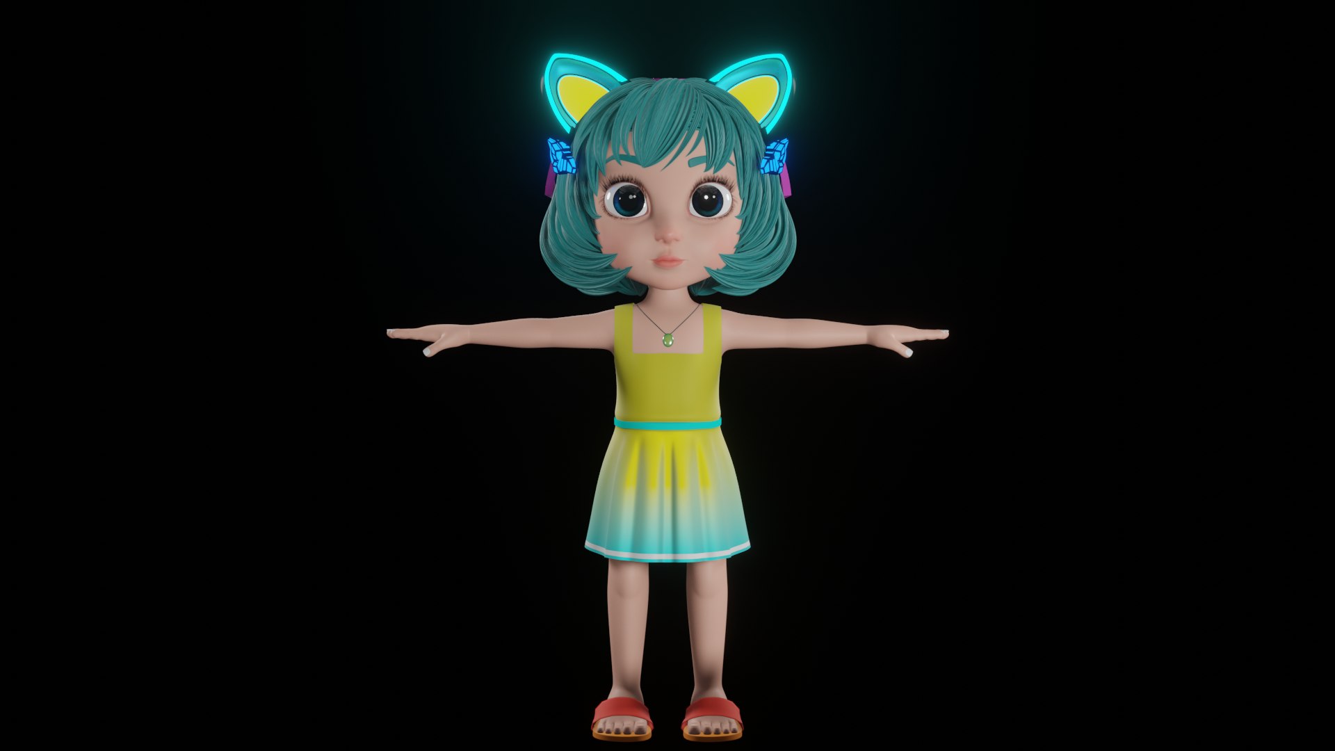 Cartoon Girl Model - TurboSquid 1871095