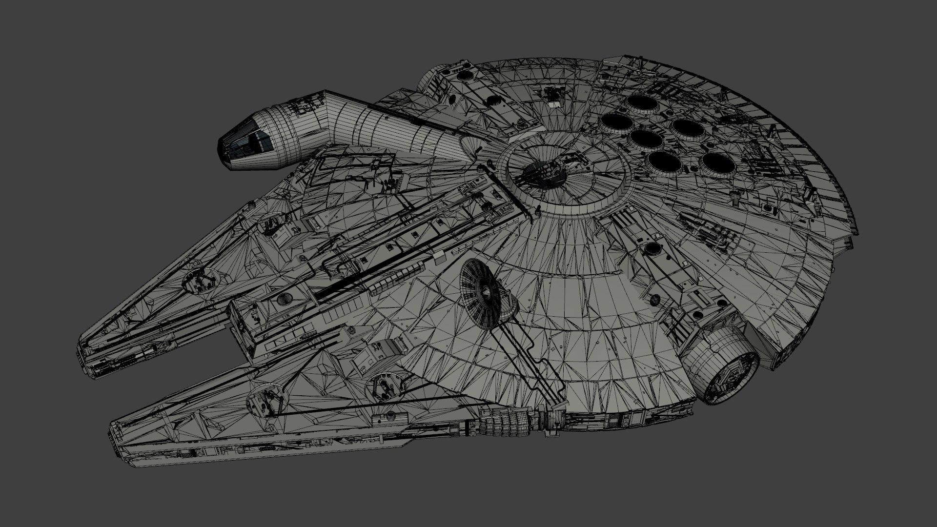 Millennium Falcon - Starship Starwar Low-poly 3D Model 3D Model ...