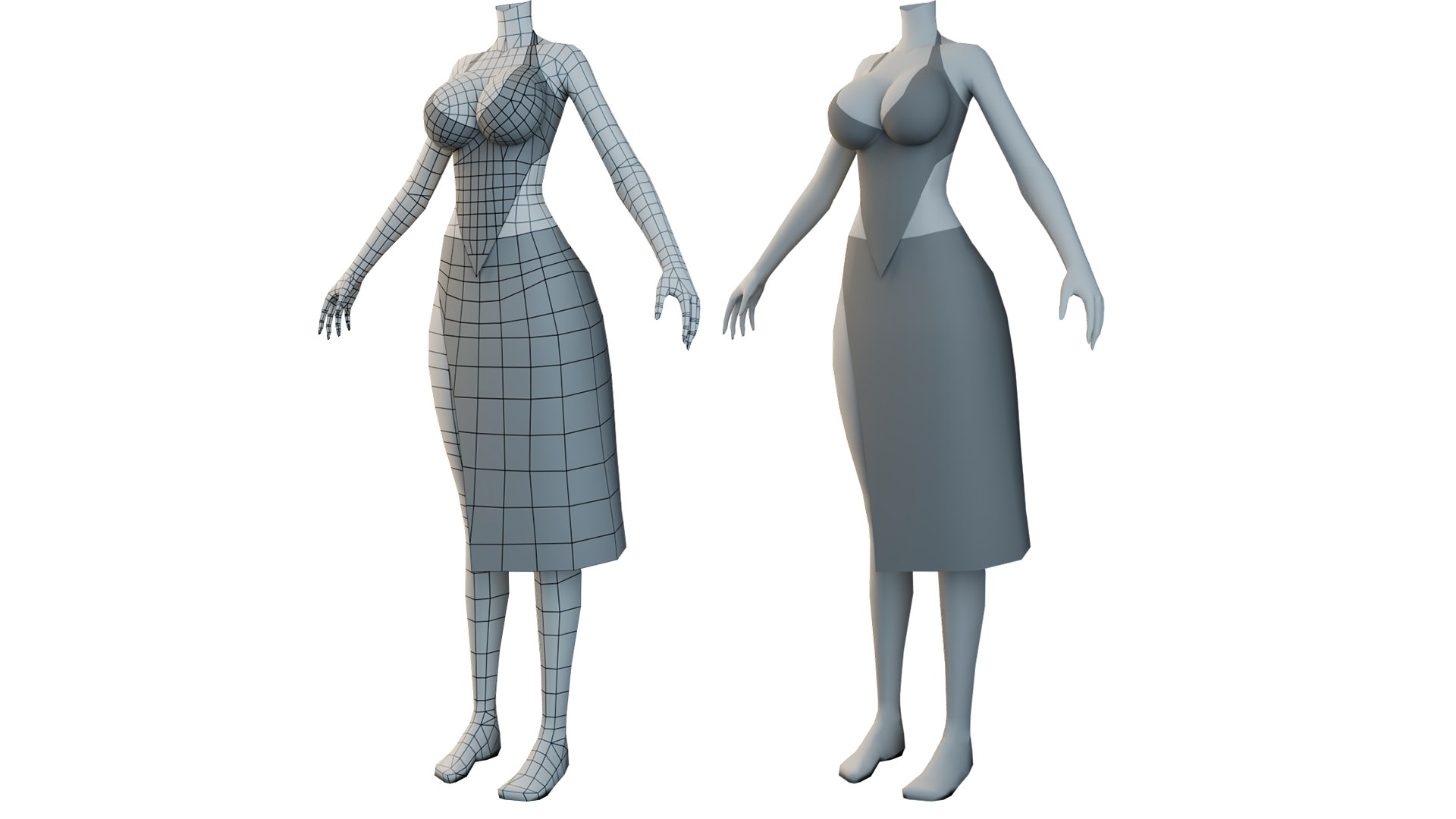 3d Female Base Mesh 3D Model - TurboSquid 2156303