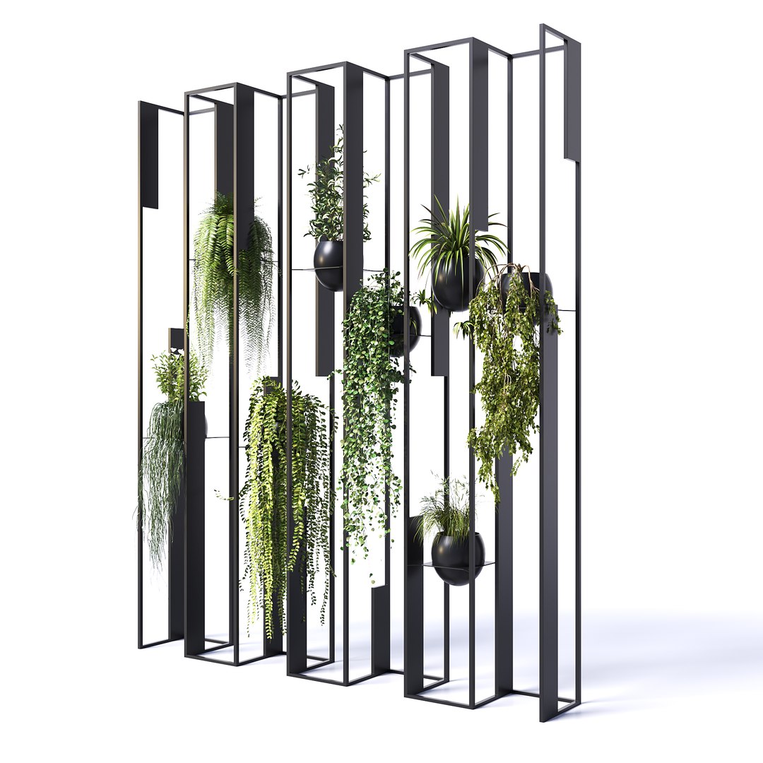 3D Iron Partition With Plants Corona - TurboSquid 2003349