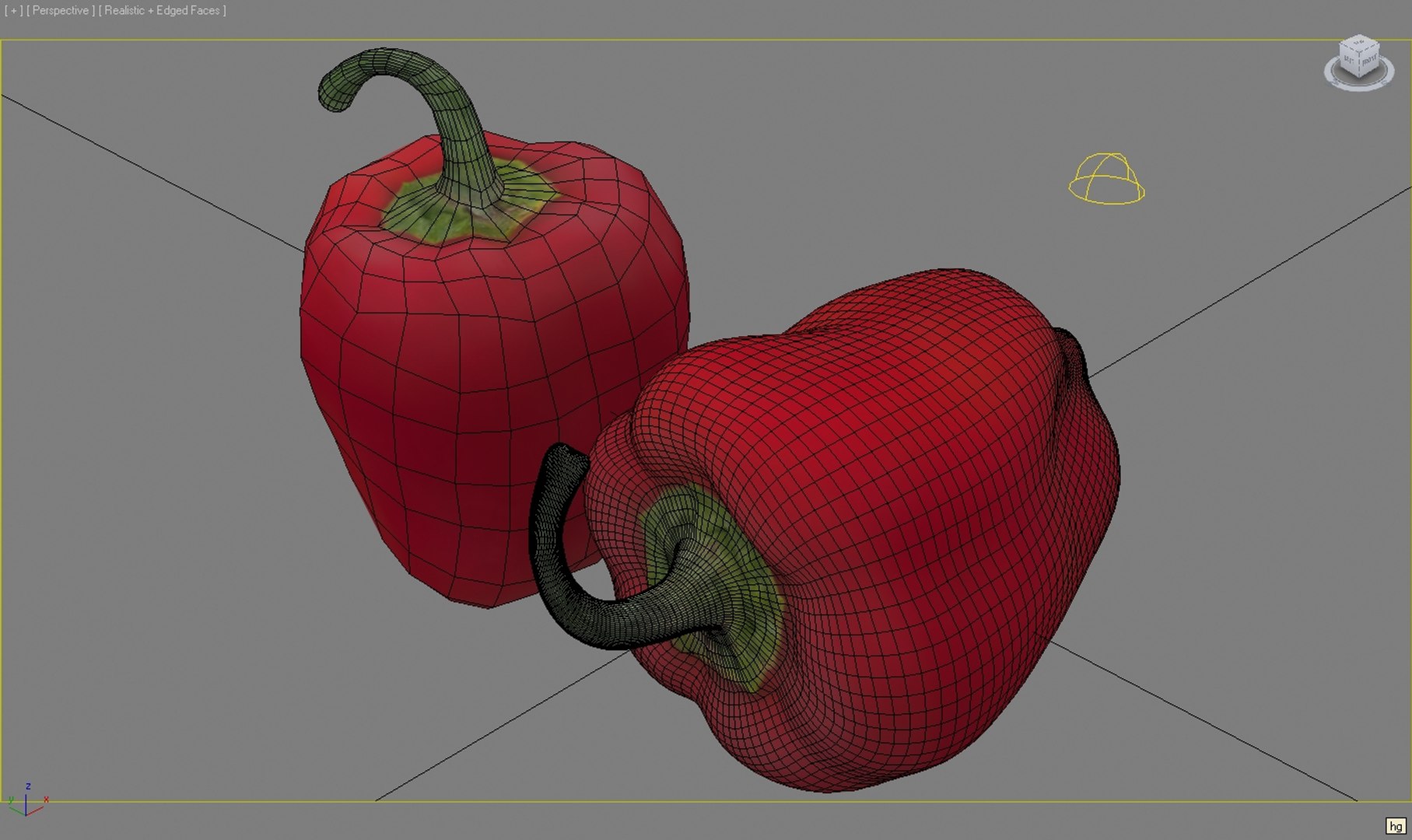 3ds max bell pepper polys realistic