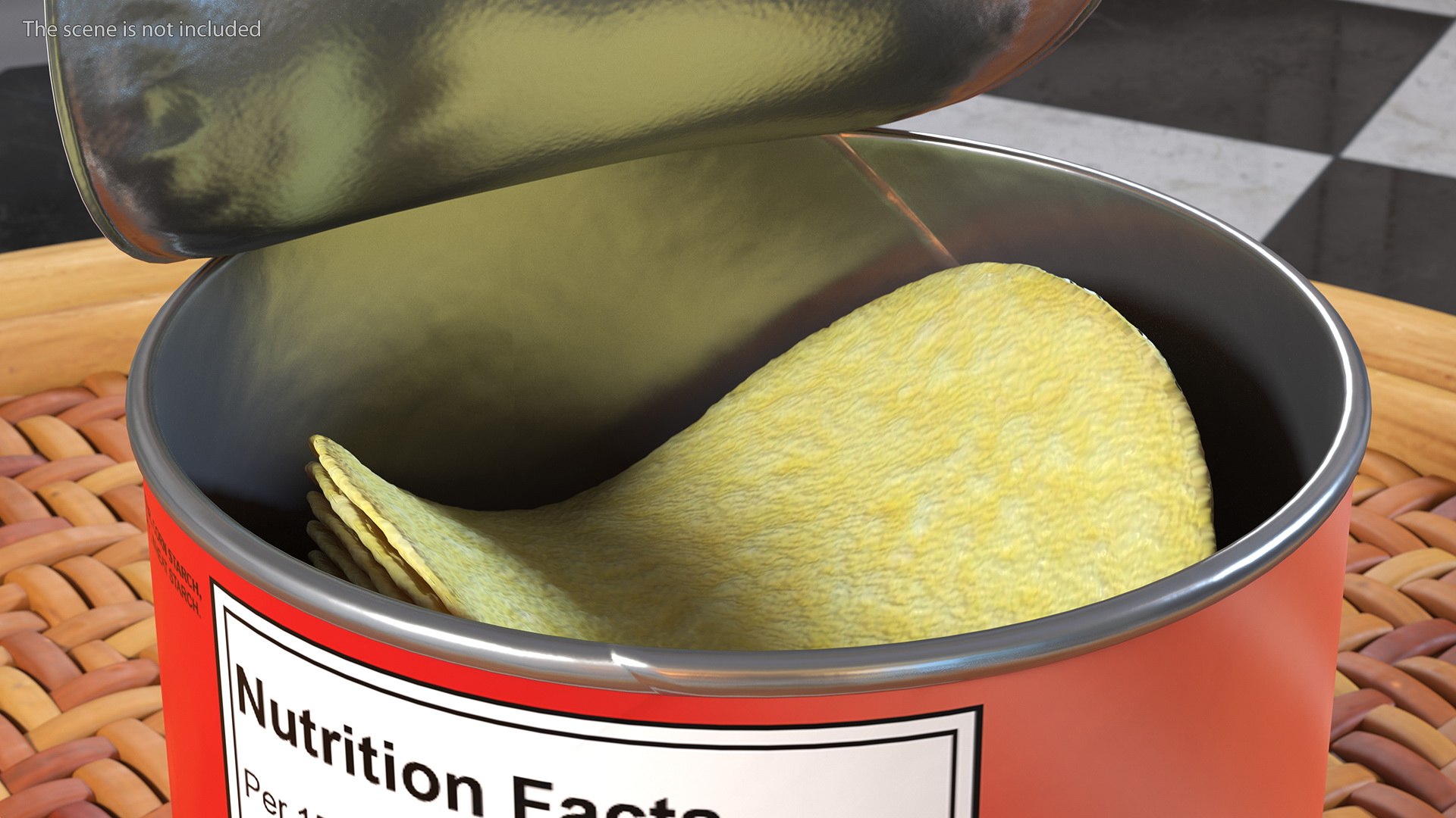 3D Open Pringles Original Potato Chips Small Can - TurboSquid 1796859