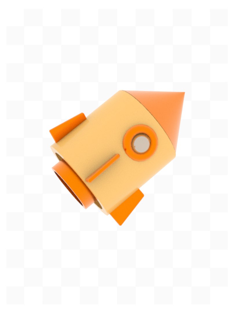 3D model Orange 3D element small rocket - TurboSquid 2076050