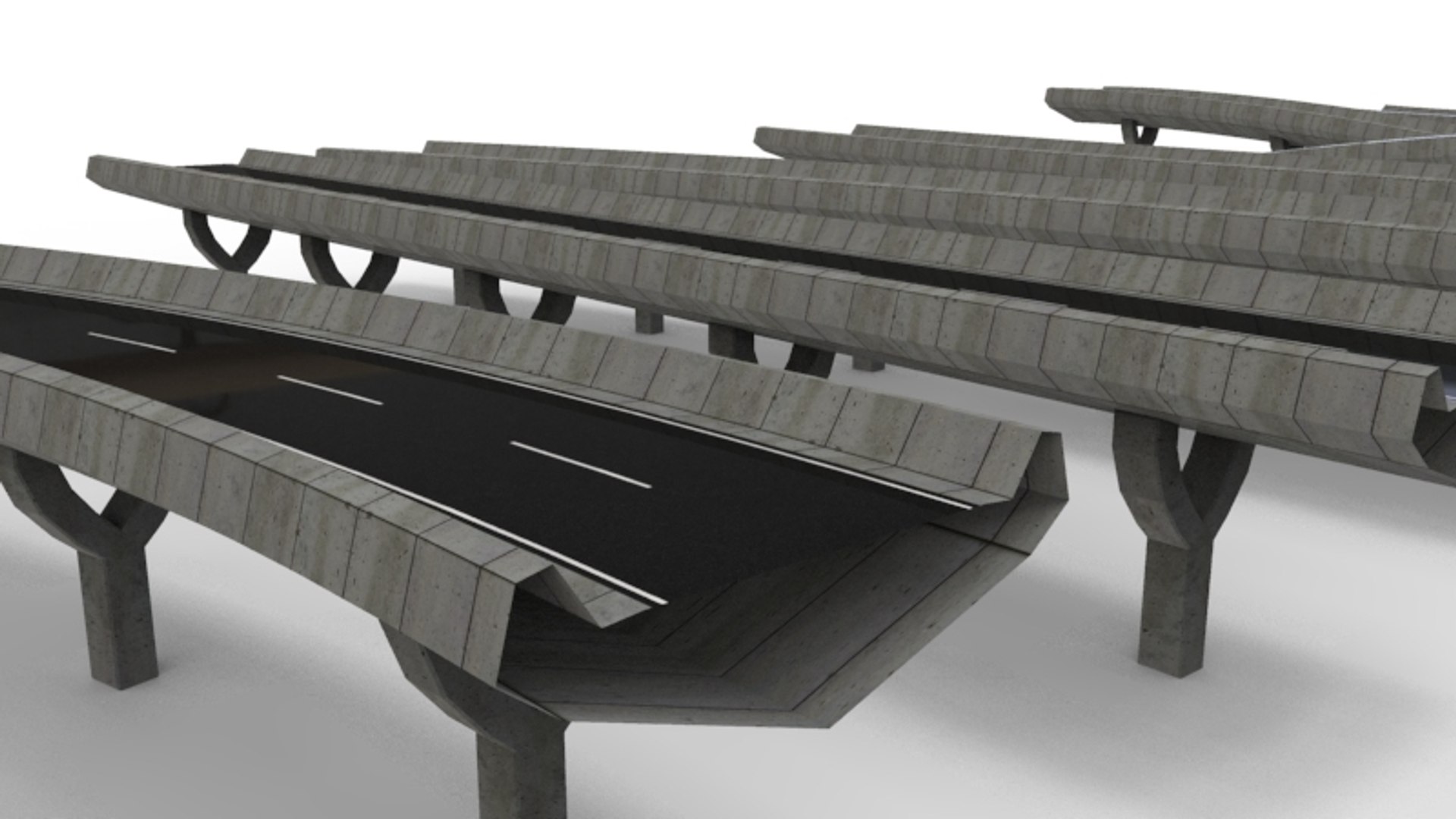 3D model road sections - TurboSquid 1192967