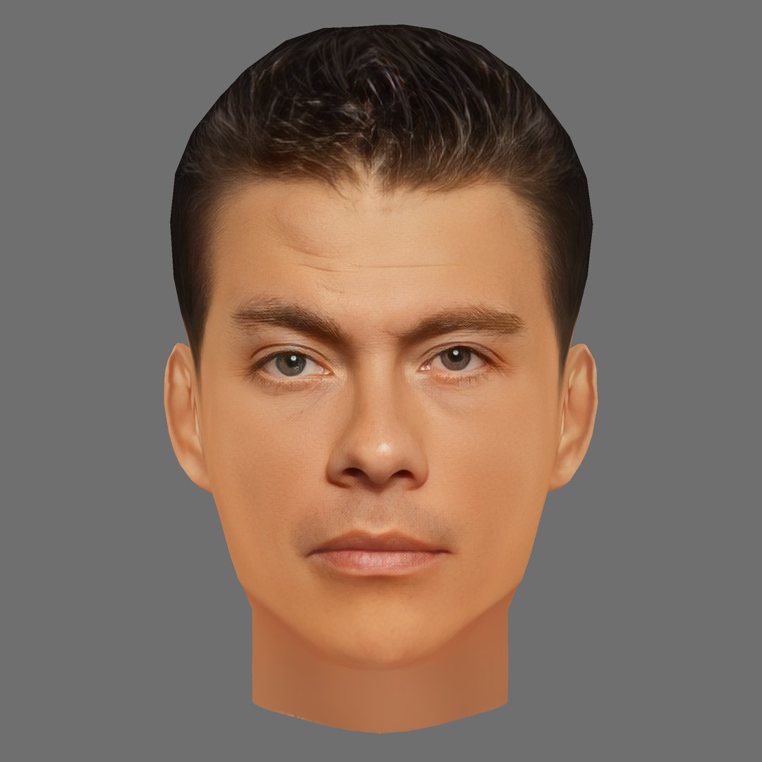 3D Claude Van Damme Head - Low Poly Head For Game - TurboSquid 2294784