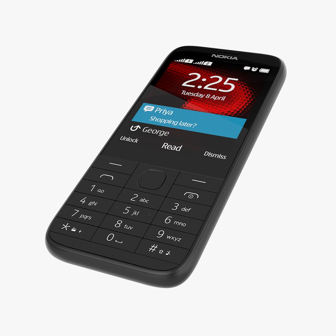 New Nokia 225 Black 3d 3ds