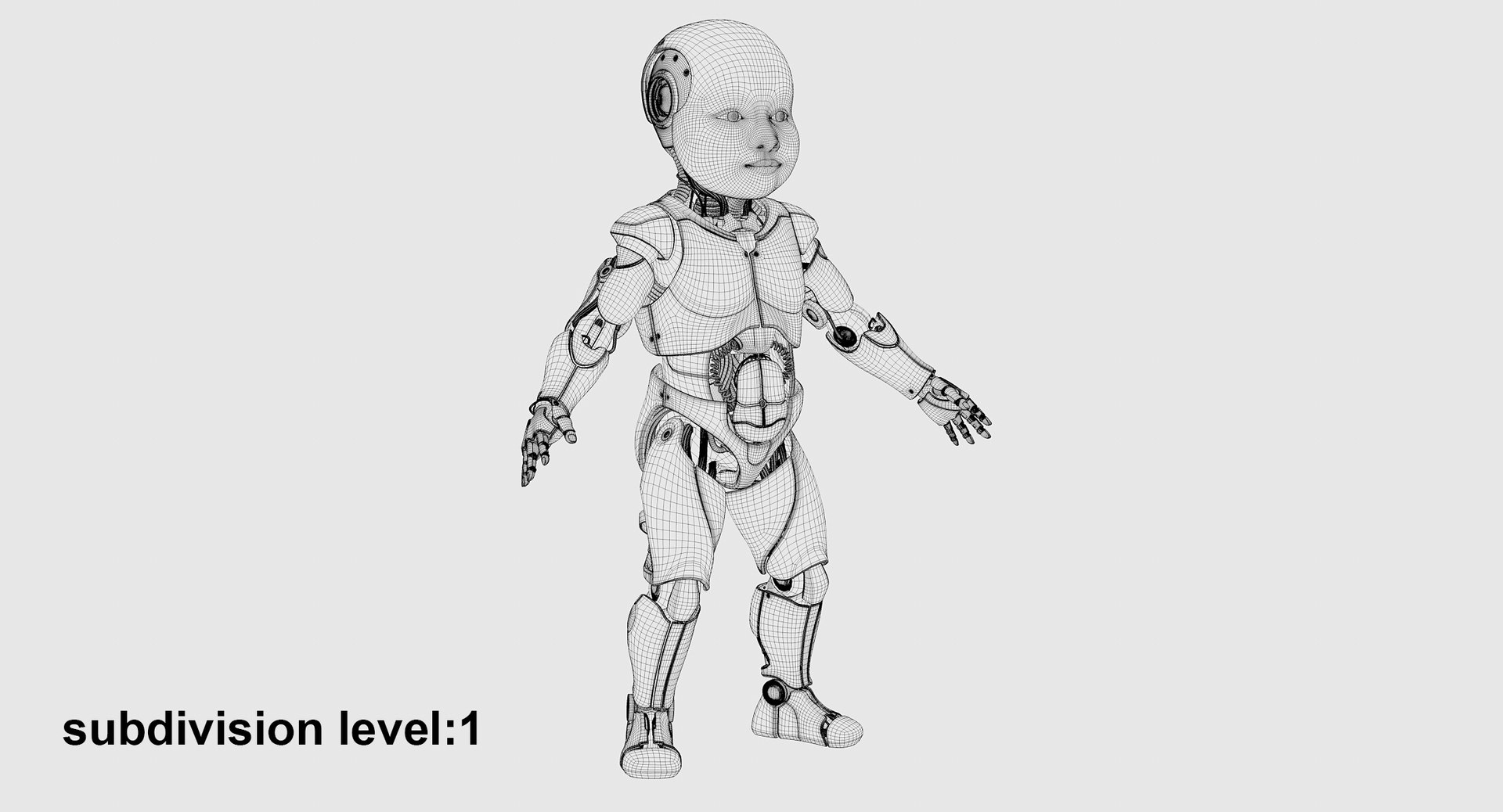 3D Newtron Cyborg Baby - TurboSquid 2234250