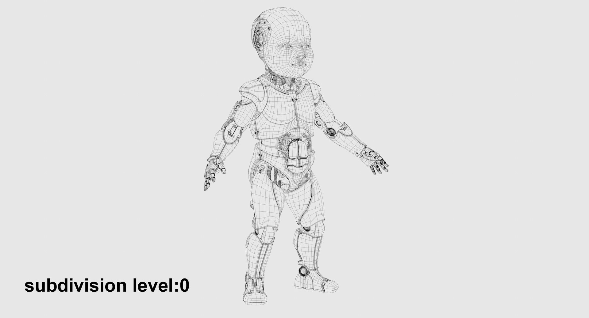 3D Newtron Cyborg Baby - TurboSquid 2234250