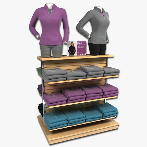 display womens long sleeve 3d model