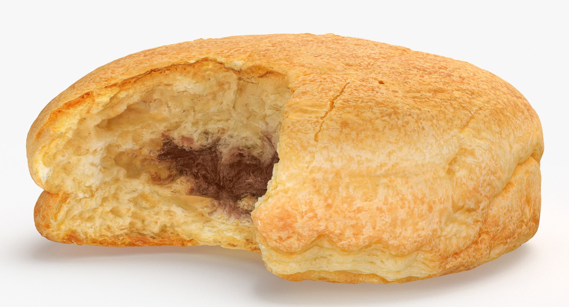 Chocolate Cream Croissant Pastry Bitten Model - TurboSquid 1846264