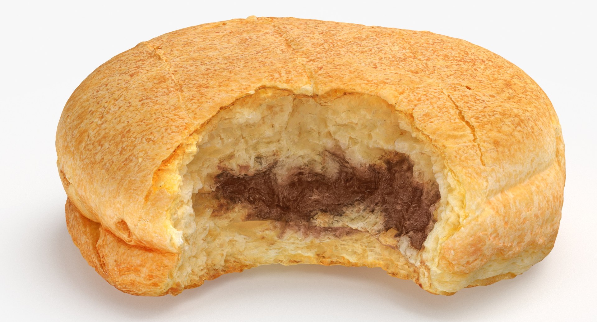 Chocolate Cream Croissant Pastry Bitten Model - TurboSquid 1846264