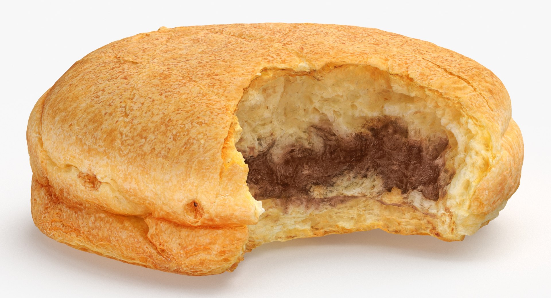 Chocolate Cream Croissant Pastry Bitten Model - TurboSquid 1846264