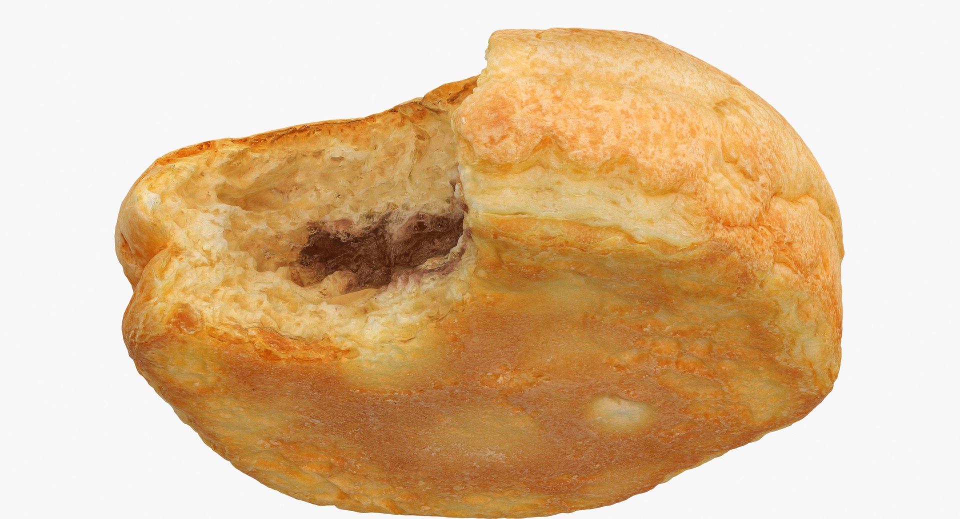 Chocolate Cream Croissant Pastry Bitten Model - TurboSquid 1846264