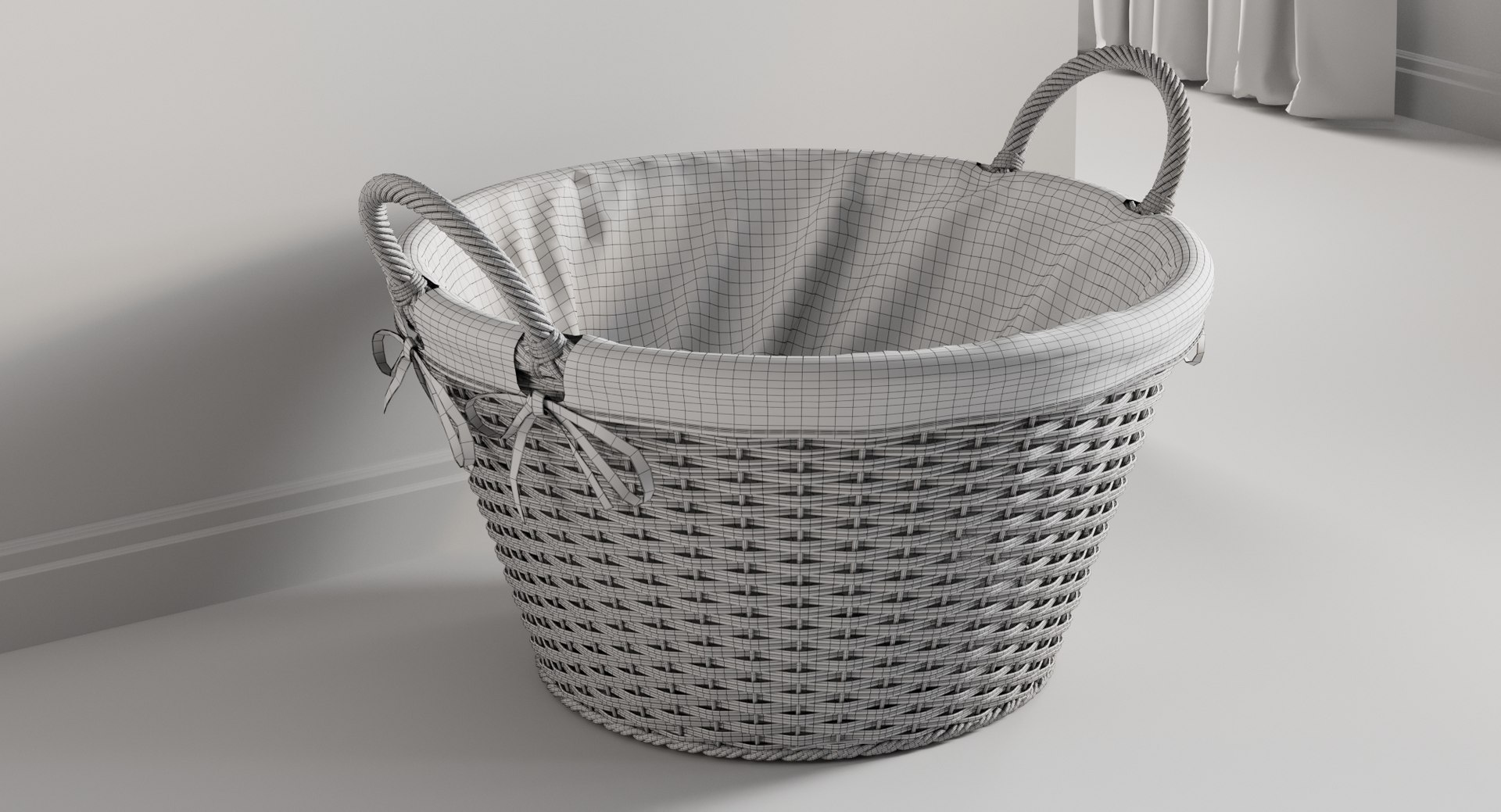 Realistic Laundry Basket Liner Model - TurboSquid 1459780