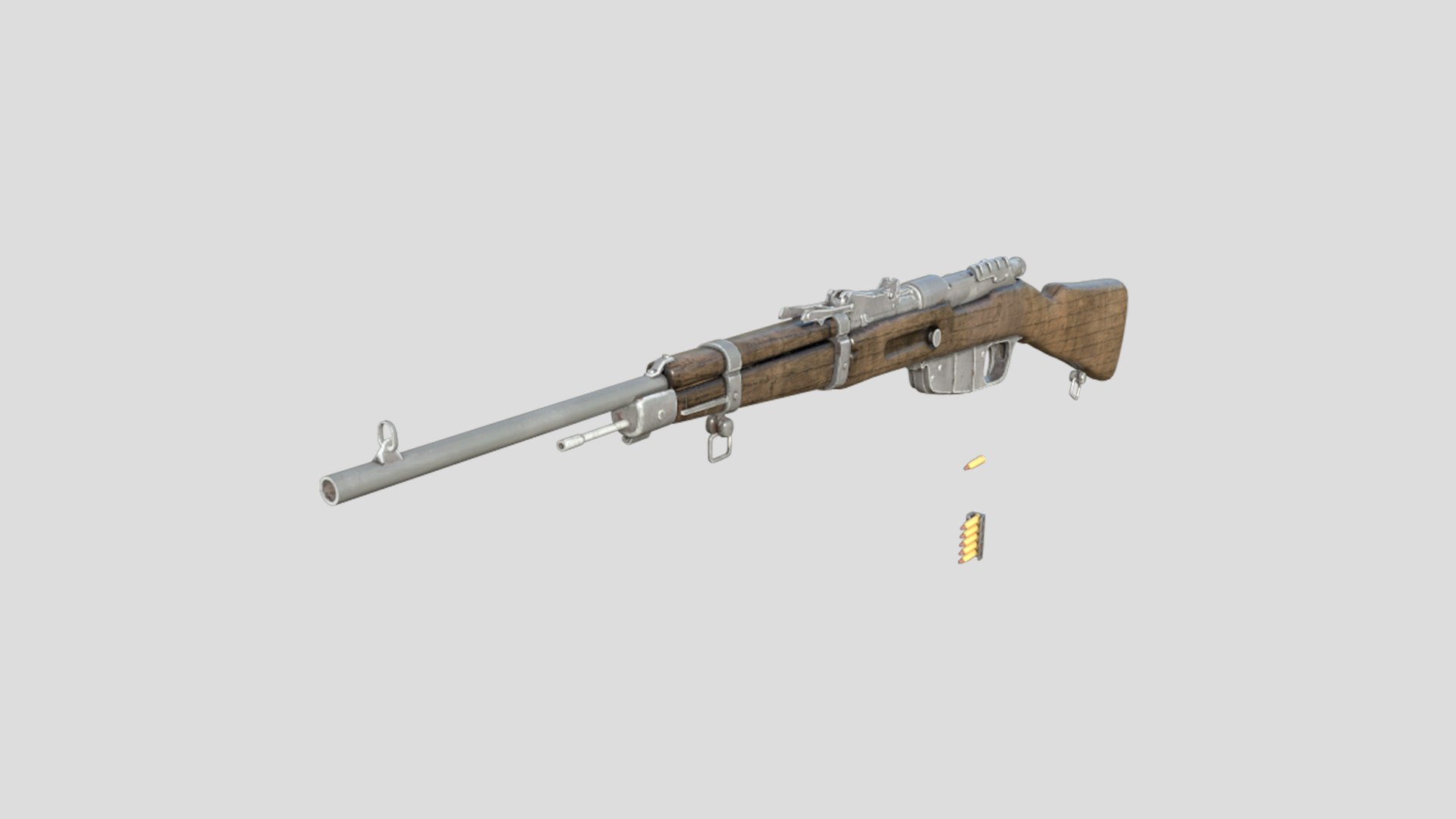 3D Hunting Rifle II Low Poly-Game Ready Gun -006 Model - TurboSquid 2108285