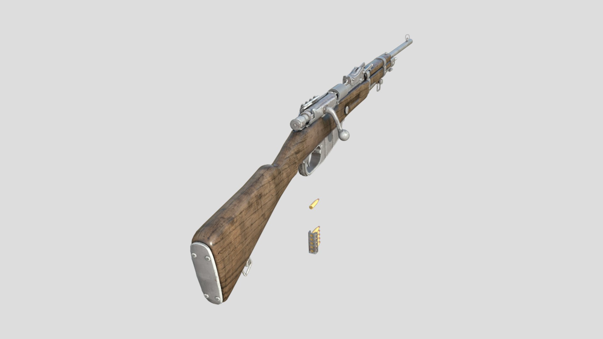 3D Hunting Rifle II Low Poly-Game Ready Gun -006 Model - TurboSquid 2108285