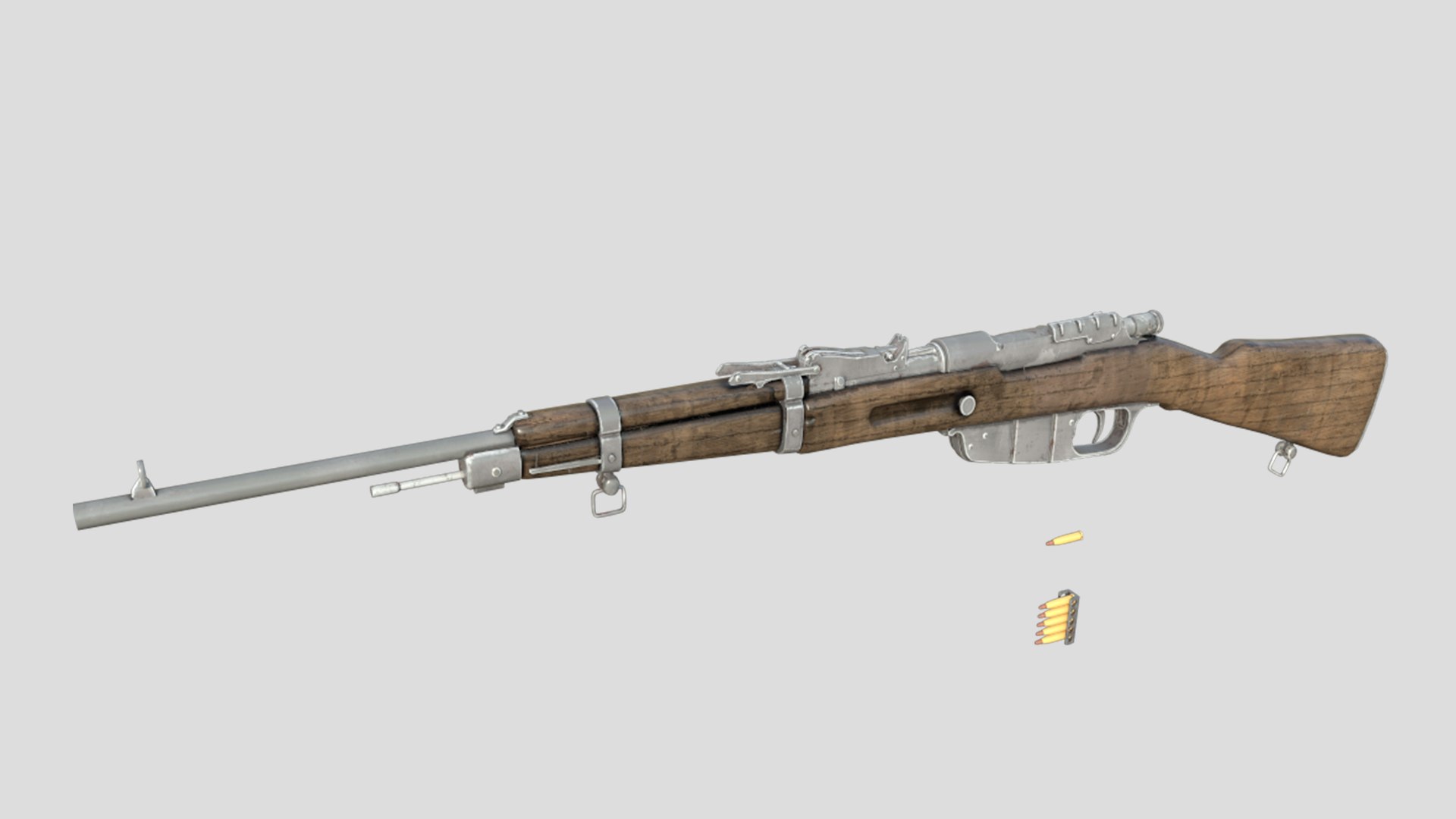 3D Hunting Rifle II Low Poly-Game Ready Gun -006 Model - TurboSquid 2108285