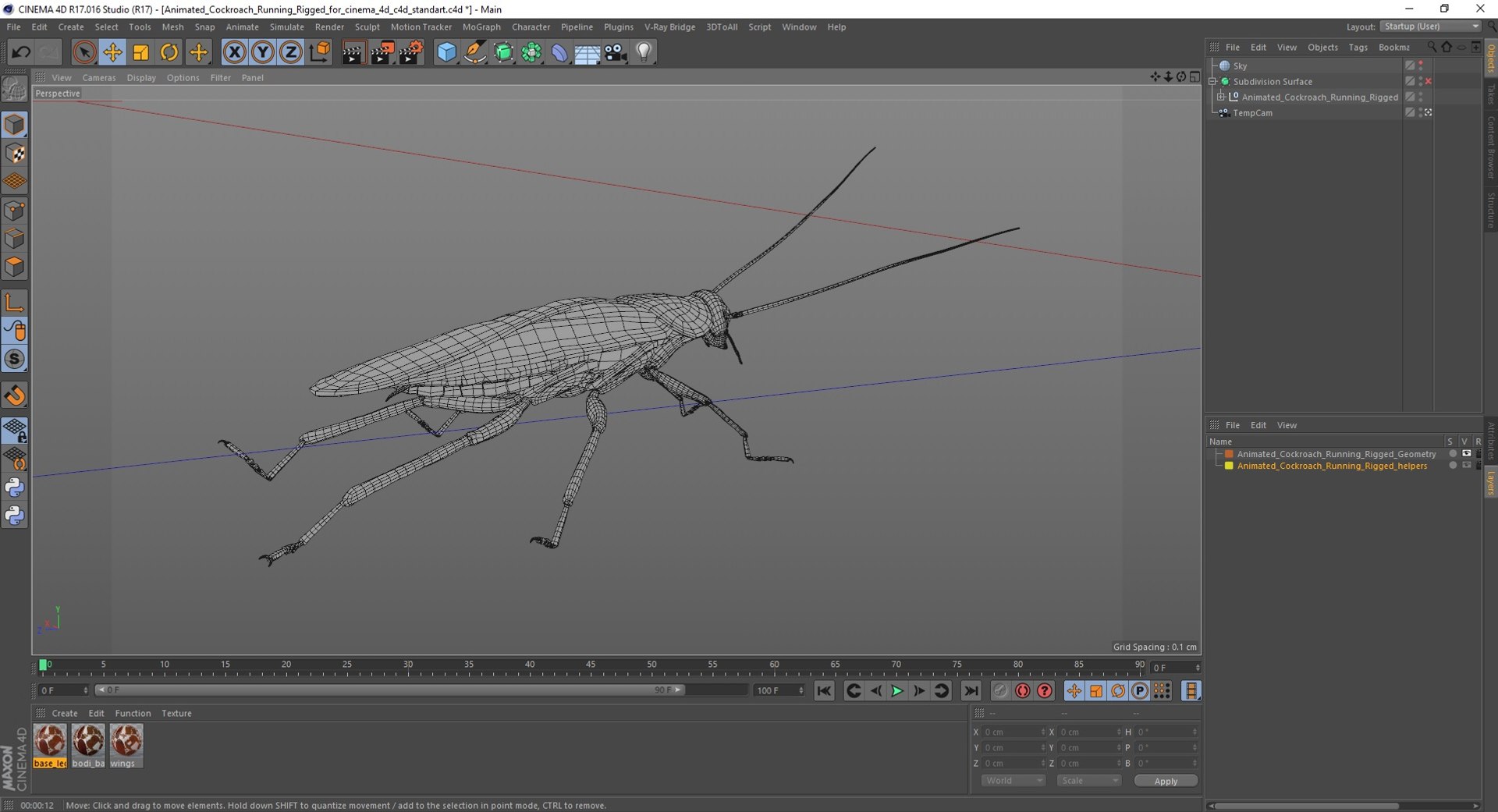 Animated Cockroach Running Rigged for Cinema 4D 3D model - TurboSquid ...