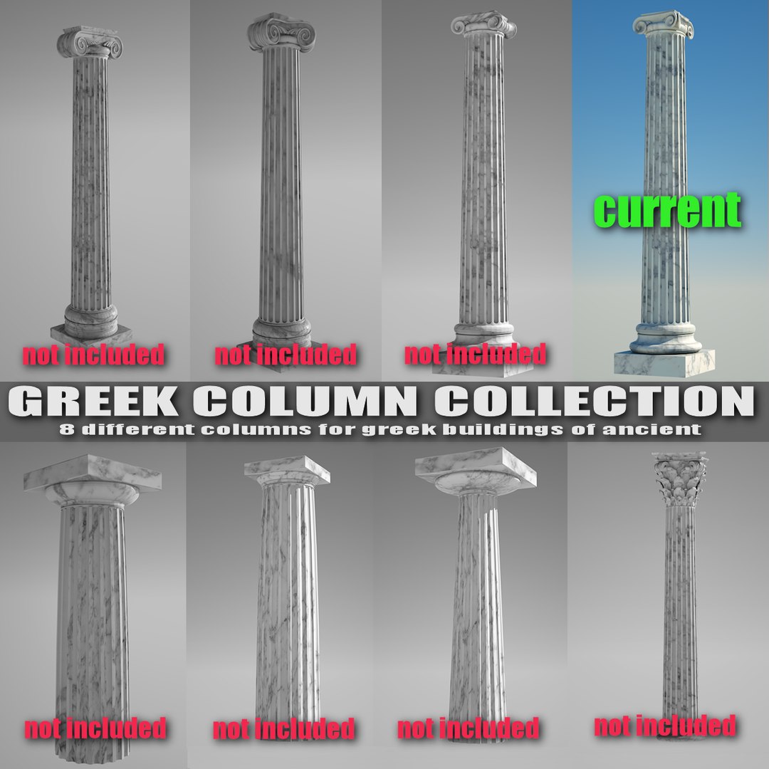 3d Model Greek Column 4 Ionic