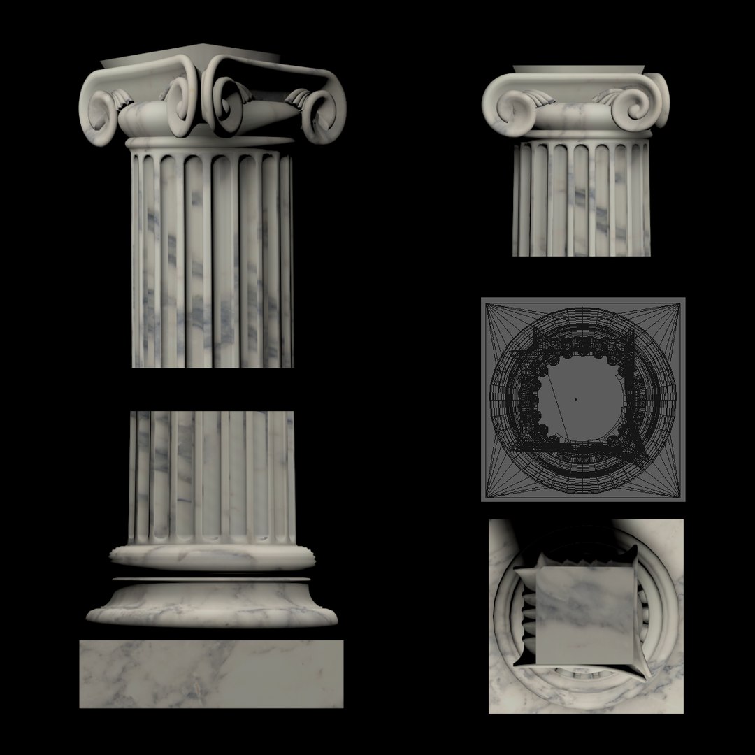 3d Model Greek Column 4 Ionic