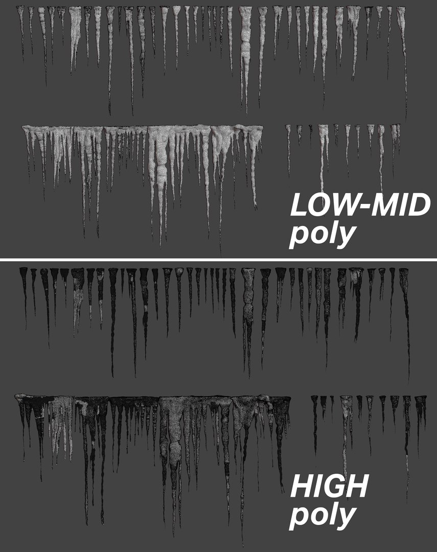 3D Icicles Asset Pack - TurboSquid 1753320