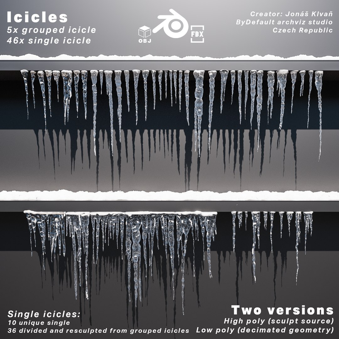 3D Icicles Asset Pack - TurboSquid 1753320