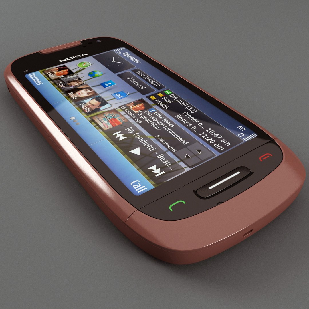 Nokia C7 Gold 3d Model