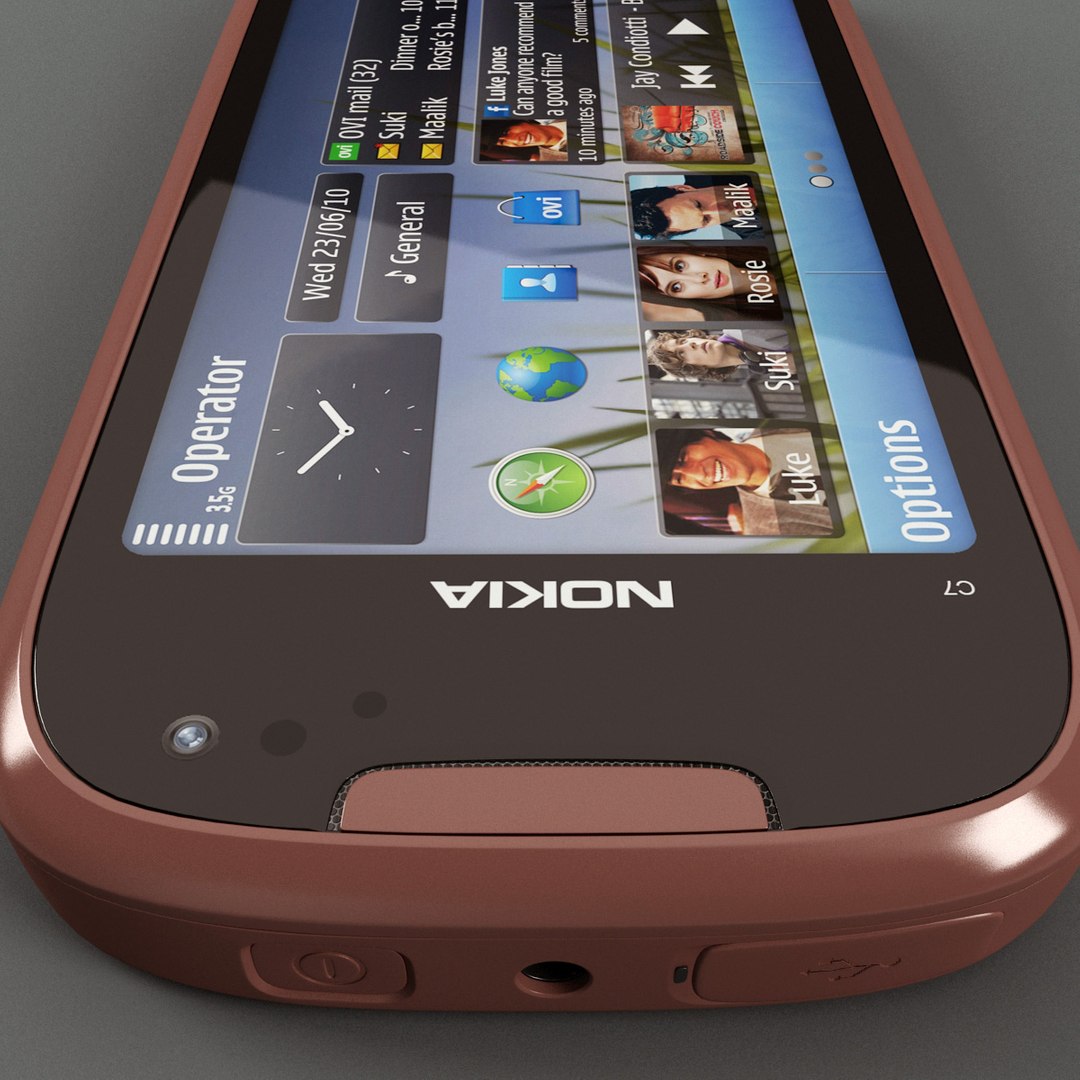 Nokia C7 Gold 3d Model