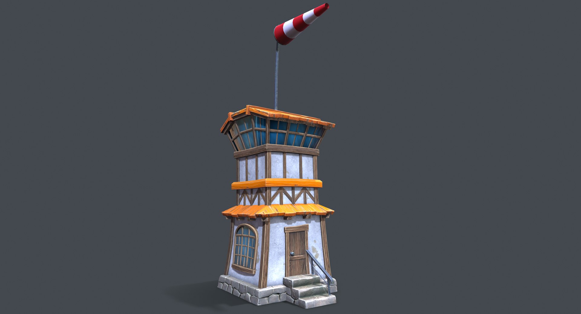 3D Ready Cartoon Air Control Tower Model - TurboSquid 1448761