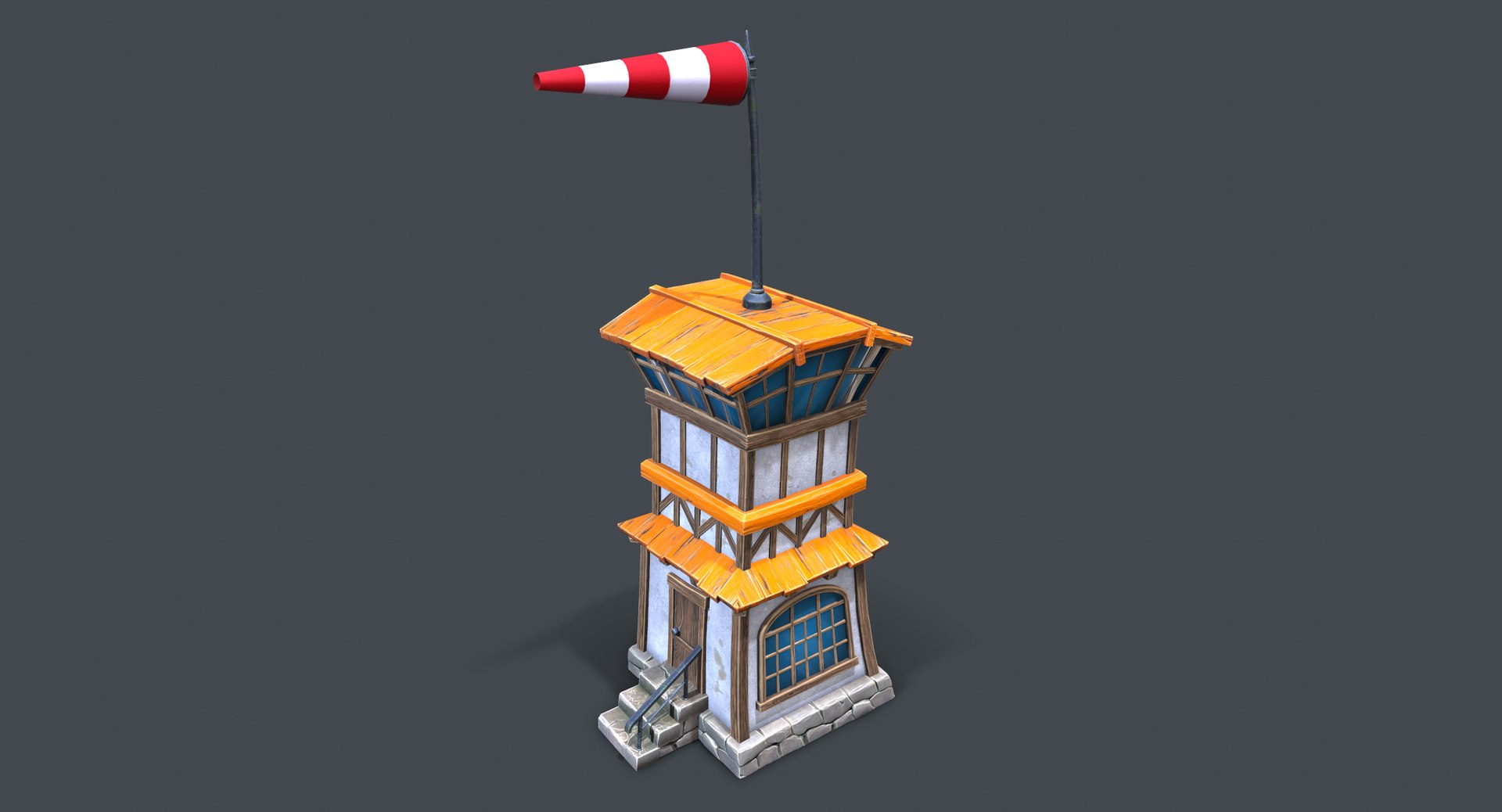 3D Ready Cartoon Air Control Tower Model - TurboSquid 1448761