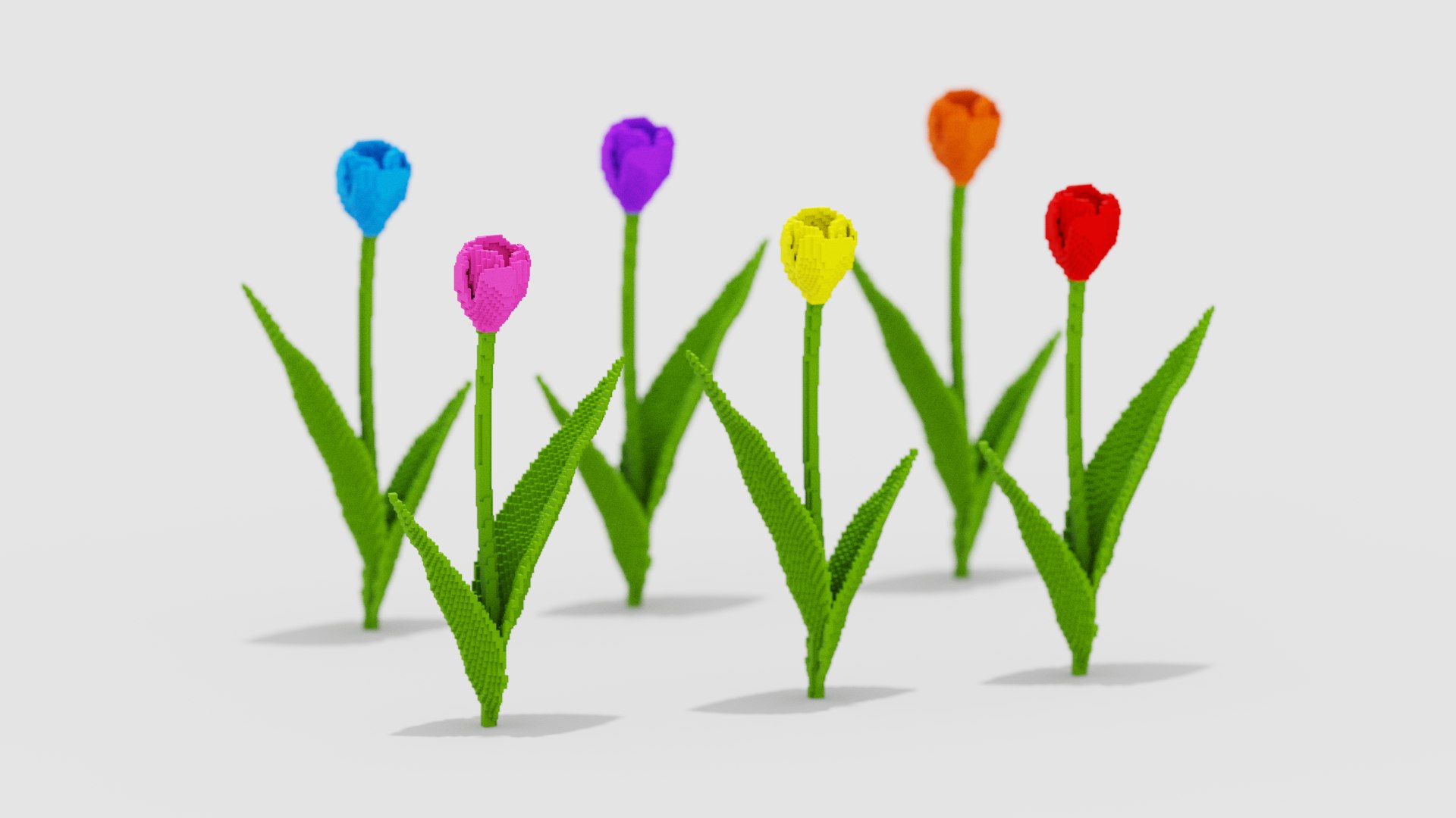 Minecraft Tulip Flowers 3D Model - TurboSquid 2216534