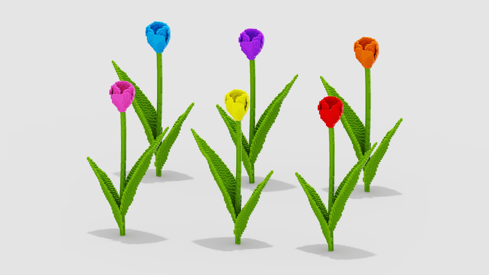 Minecraft Tulip Flowers 3D Model - TurboSquid 2216534