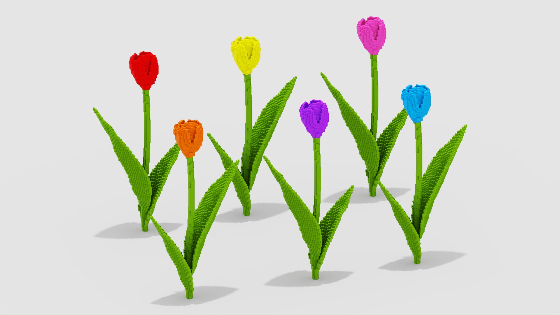 Minecraft Tulip Flowers 3D Model - TurboSquid 2216534