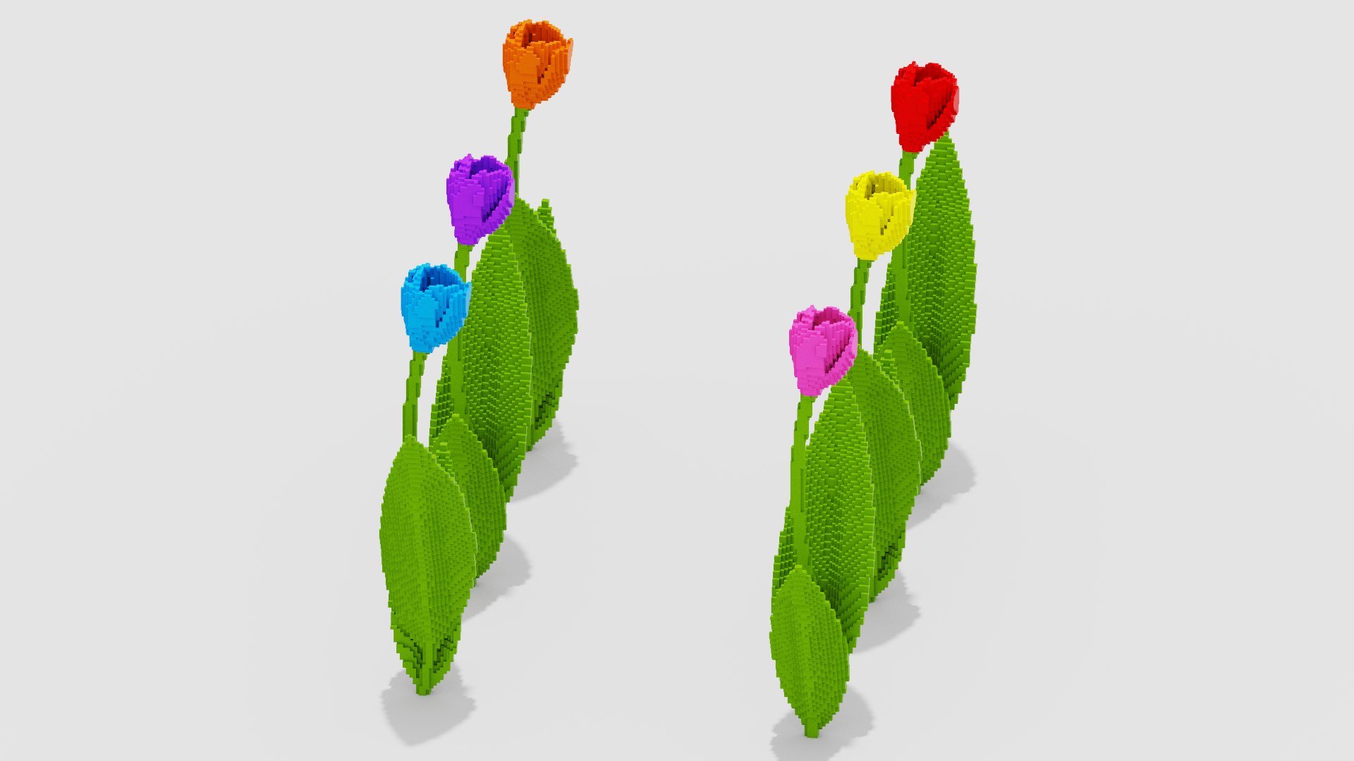 Minecraft Tulip Flowers 3D Model - TurboSquid 2216534