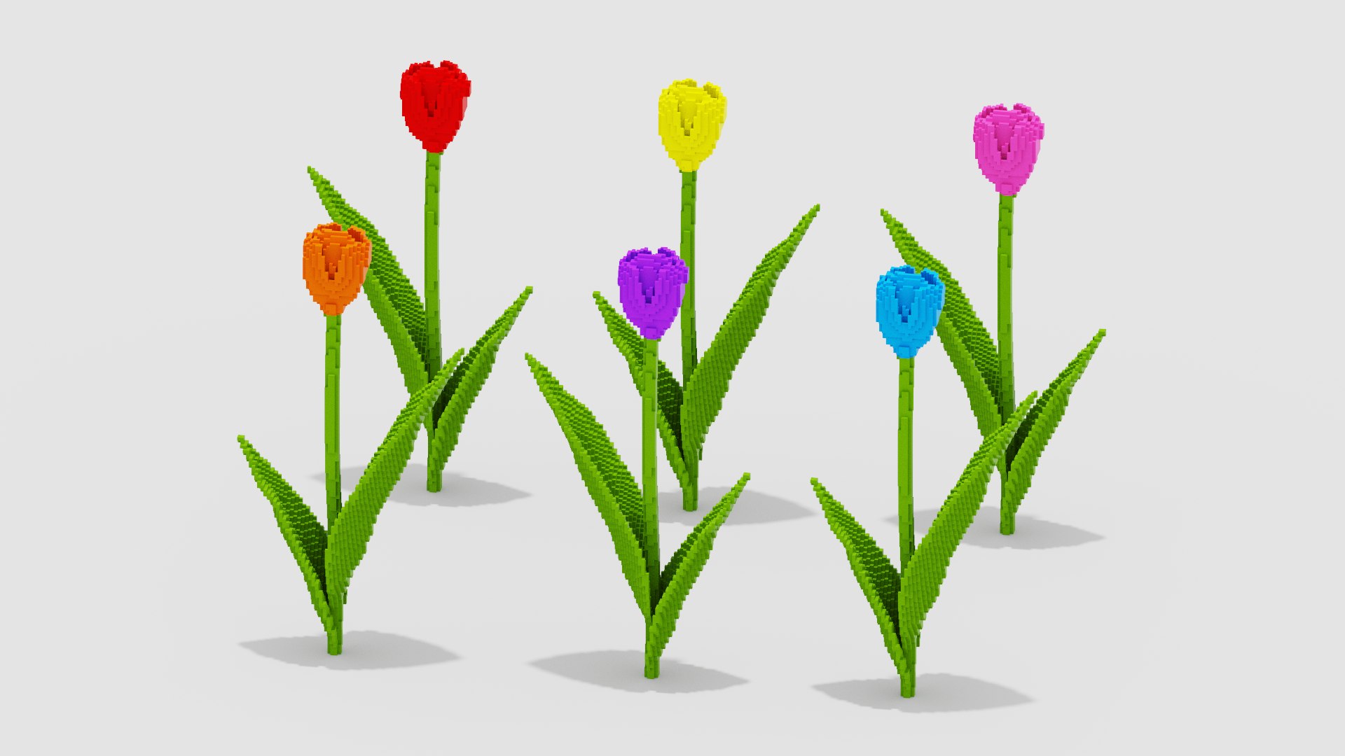 Minecraft Tulip Flowers 3D Model - TurboSquid 2216534