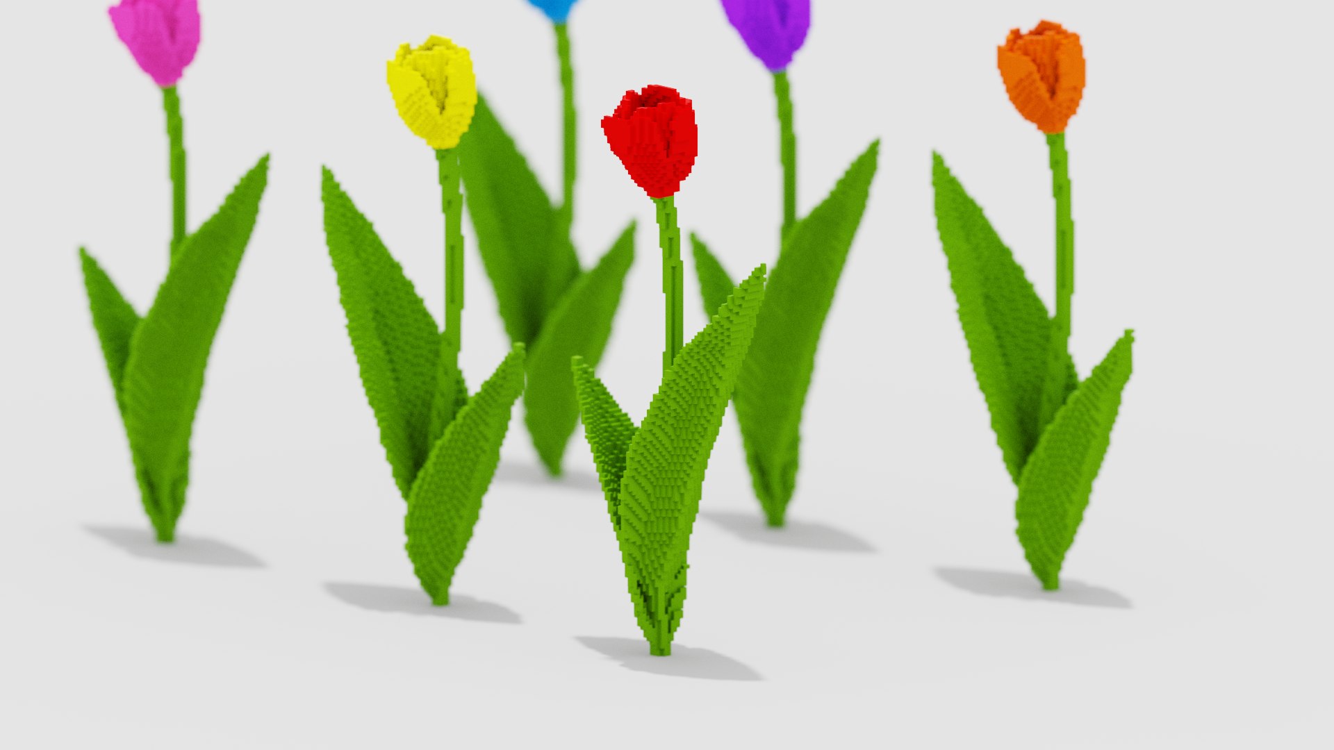 Minecraft Tulip Flowers 3D Model - TurboSquid 2216534