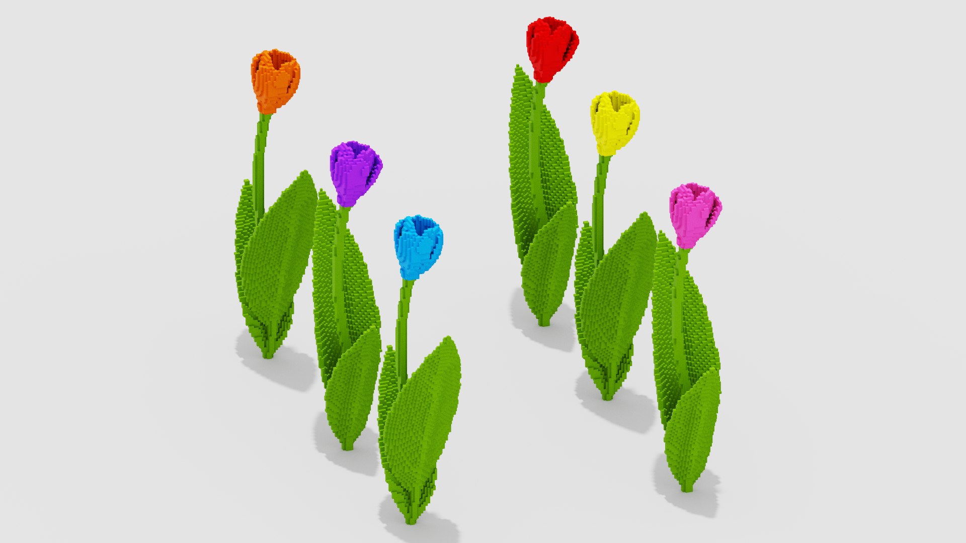 Minecraft Tulip Flowers 3D Model - TurboSquid 2216534