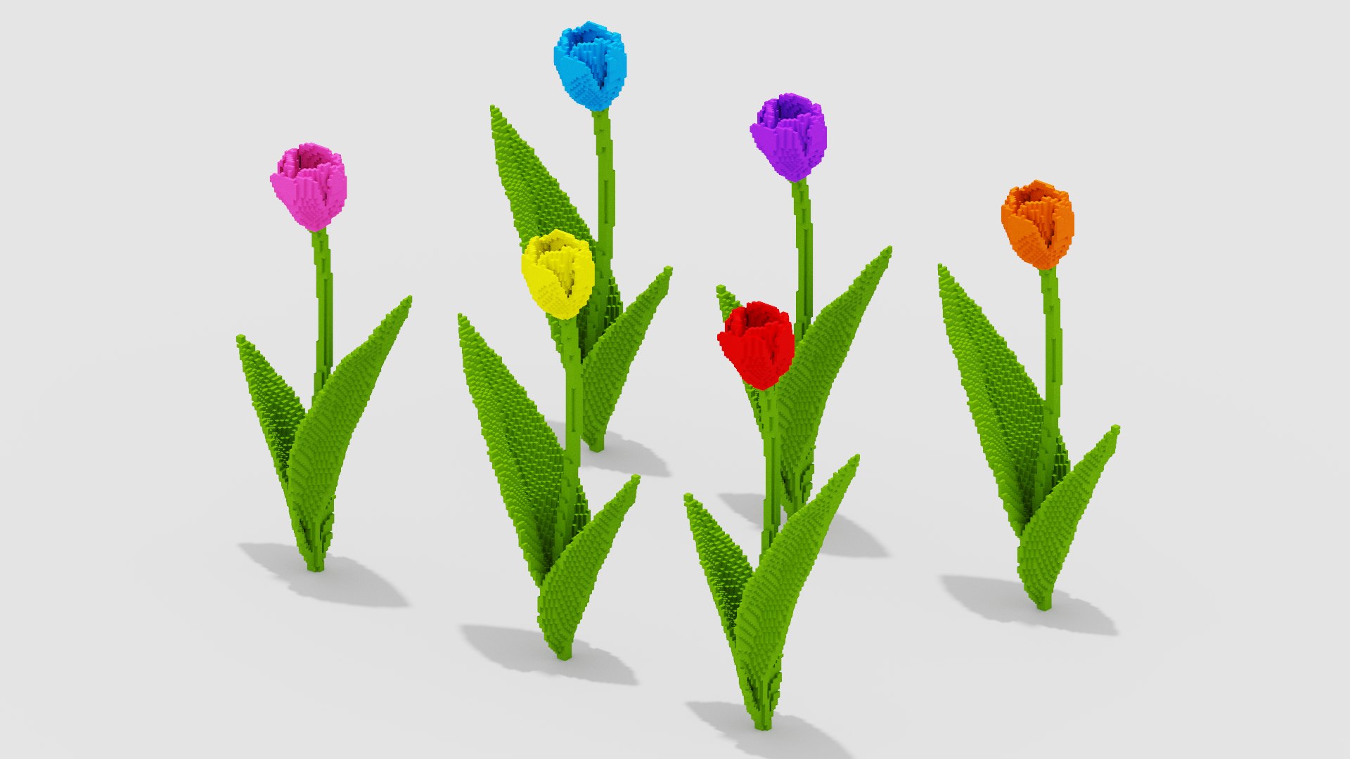 Minecraft Tulip Flowers 3D Model - TurboSquid 2216534