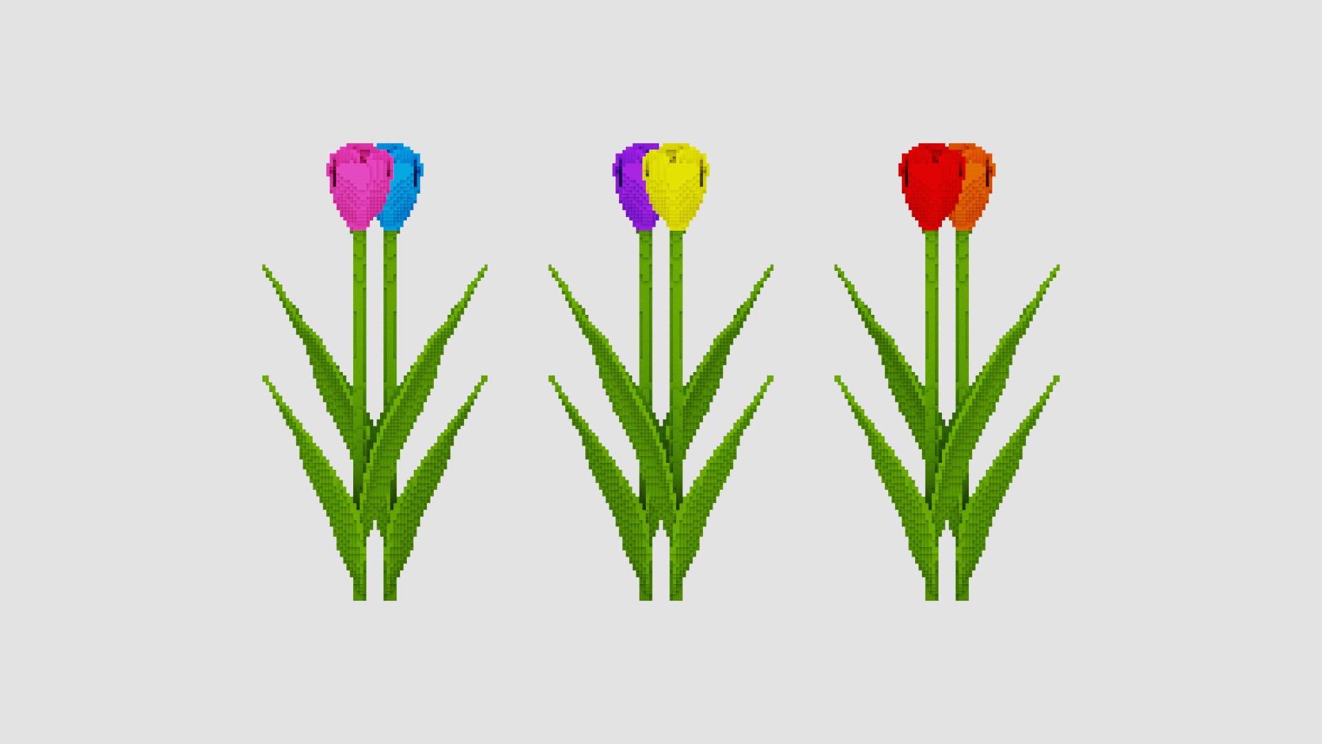 Minecraft Tulip Flowers 3D Model - TurboSquid 2216534