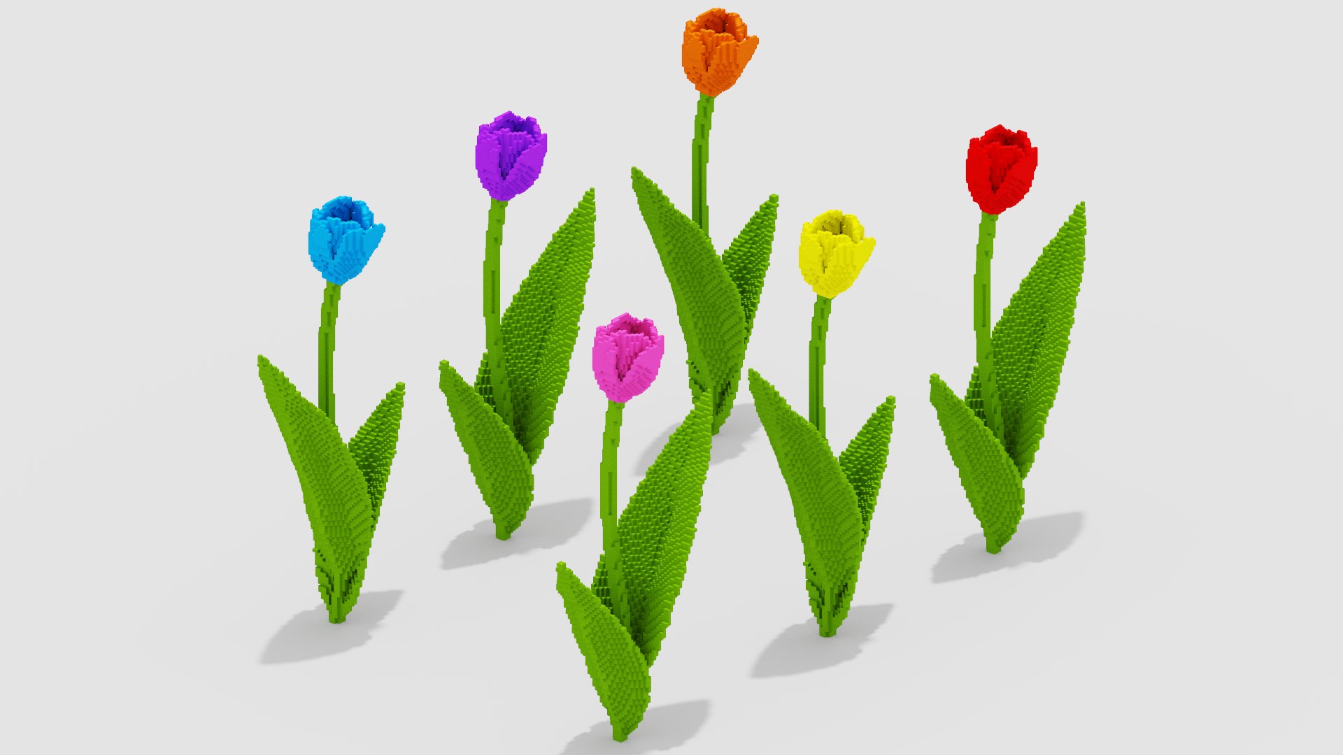 Minecraft Tulip Flowers 3D Model - TurboSquid 2216534