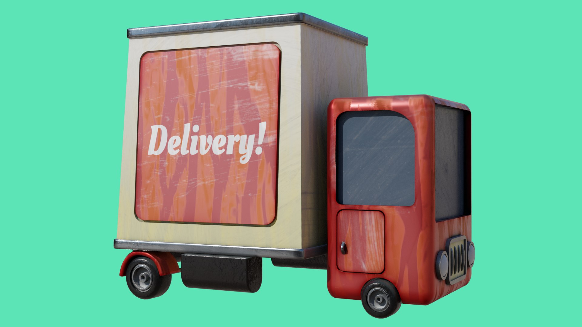 3D Cartoon Delivery Truck Model - TurboSquid 1873833